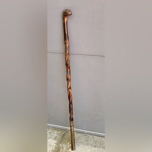 Art | 19th Century Antique Twisted Burley Wood Swagger Stick Cane ...
